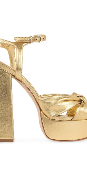 Black Suede Studio - Women's Abby Metallic Platform Sandals