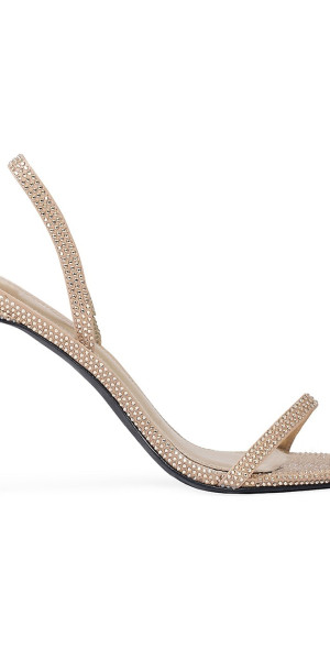 Black Suede Studio - Women's Luciana Satin Sandals