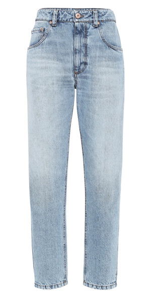 Brunello Cucinelli - Women's Authentic Denim Straight Jeans With Shiny ...
