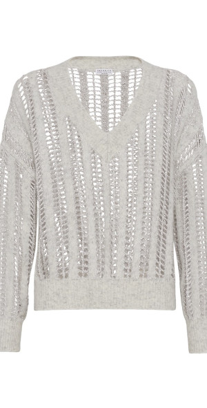 Brunello Cucinelli - Women's Wool and Mohair Dazzling Net Sweater