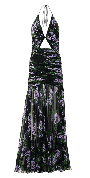 Carolina Herrera - Women's Silk Floral Halter Cut-Out Gown