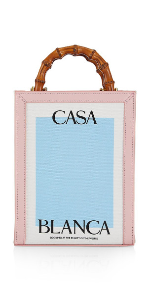 Casablanca - Women's Mini Casa Leather & Cotton Tote Bag