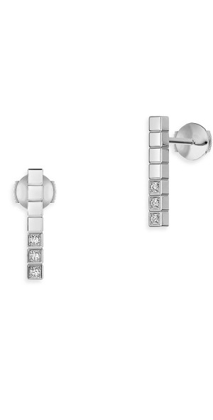 Chopard - Ice Cube Diamond & 18K White Gold Stud Earrings