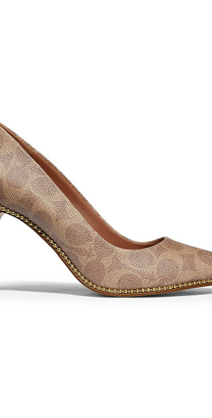 COACH - Women's Waverly Bead-Trim Signature Coated Canvas Pumps