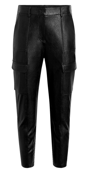 Commando - Women's Faux-Leather Crop Cargo Pants