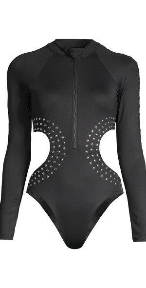 Cynthia Rowley - Women's Studded Cut-Out One-Piece Surfsuit