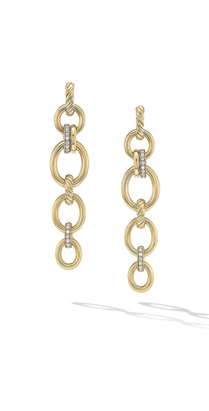 David Yurman - Women's DY Mercer Linked Drop Earrings In 18K Yellow ...