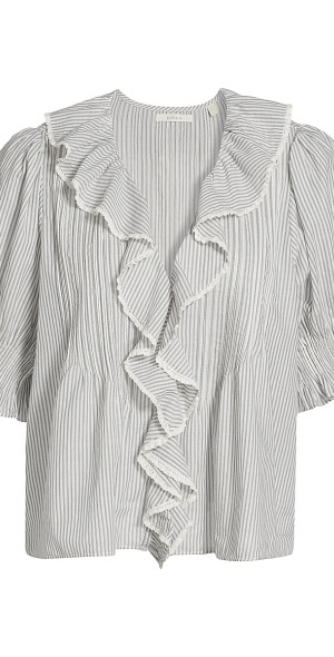 DÔEN - Women's Henri Striped Cotton Puff Sleeve Top