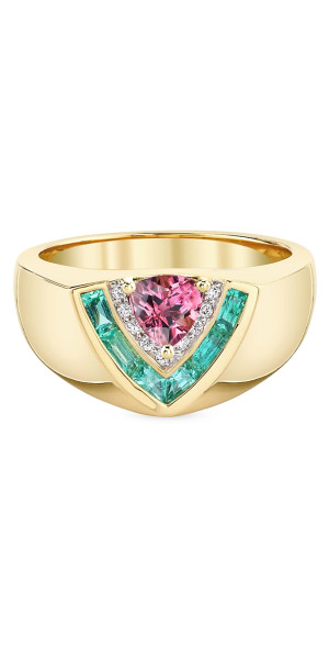 Emily P. Wheeler - Women's Tiered 18K Yellow Gold & Multi-Gemstone Ring