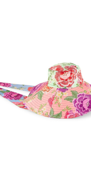 Farm Rio - Women's Flowers Tie-Strap Sun Hat