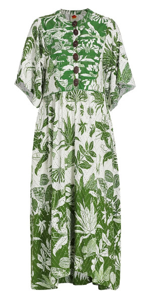 Farm Rio - Women's Forest Soul Elbow-Length Sleeve Midi-Dress