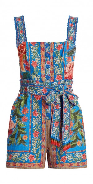 Farm Rio - Women's Stiched Garden Tie-Waist Romper