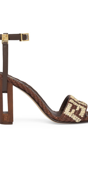 Fendi - Women's Delfina 95MM Embroidered Raffia Sandals