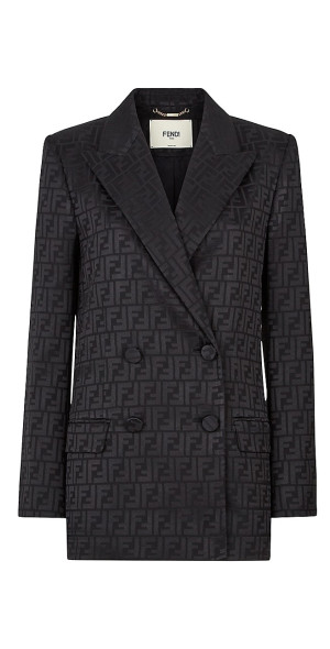 Fendi - Women's Embossed Logo Silk Blazer