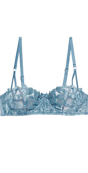 Fleur du Mal - Women's Velvet Lily Floral Balconette Bra