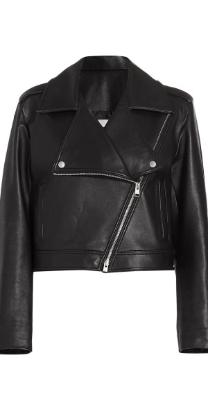 Frame - Women's Leather Cropped Moto Jacket