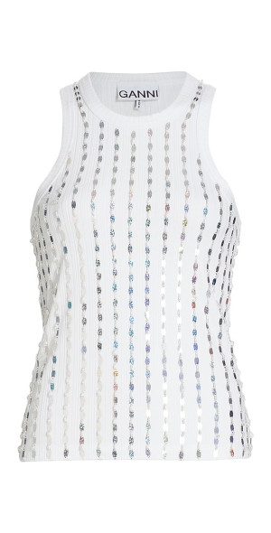 Ganni - Women's Bead & Sequin-Embroidered Tank