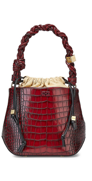 Ganni - Women's Bou Croc-Embossed Bucket Bag