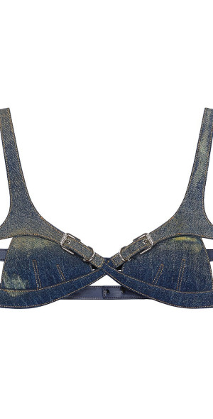 Givenchy - Women's Bra Top in Denim with Crossed Effect