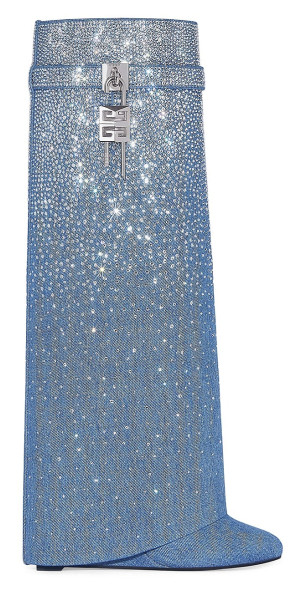 Givenchy - Women's Shark Lock Boots in Denim with Strass