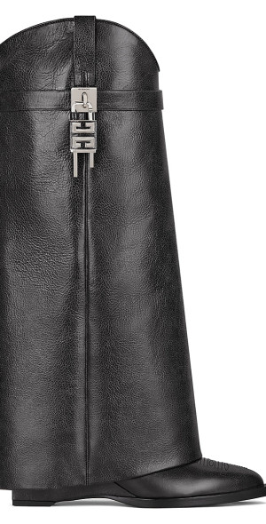 Givenchy - Women's Shark Lock Cowboy Boots In Aged Leather