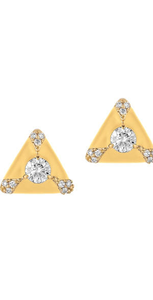 Goshwara - Women's Queen 18K Yellow Gold & Diamond Triangular Stud Earrings