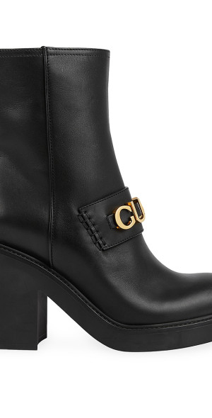 Gucci - Women's 100MM Leather Cara Booties