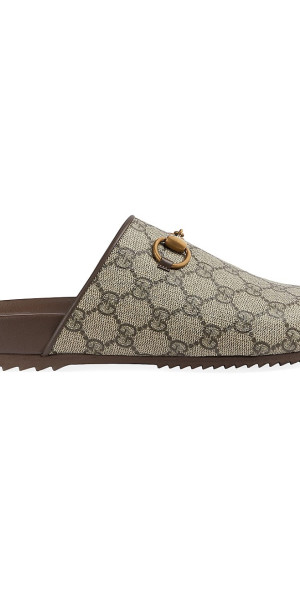 Gucci - Women's Sol Monogram Coated Canvas Slides