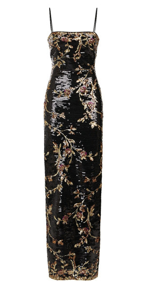 Halston - Women's Yazmeen Floral Sequin-Embellished Column Gown