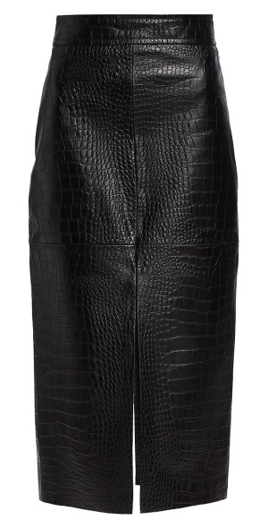 Helmut Lang - Women's Croc-Embossed Leather Midi skirt