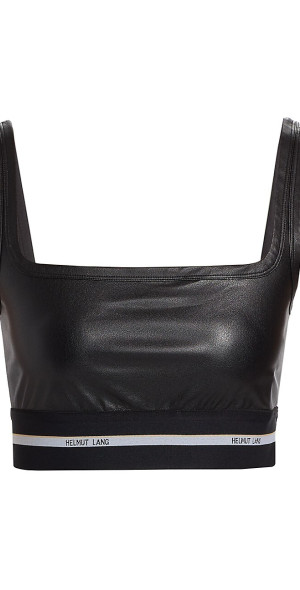 Helmut Lang - Women's Stretch Faux-Leather Bra Top
