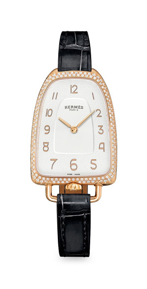 HERMÈS - Women's Galop 40MM 18K Rose Gold, Diamond & Alligator Strap Watch