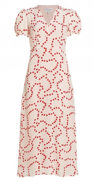 HVN - Women's Paula Heart-Print Dress