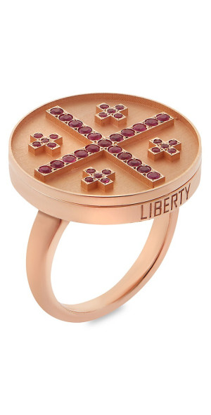 Ileana Makri - Women's Liberty 18K Rose Gold & Ruby Cross Ring