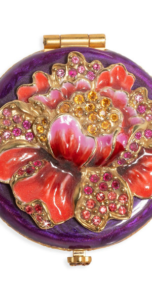 Jay Strongwater - Angel Floral Round Mirror Compact