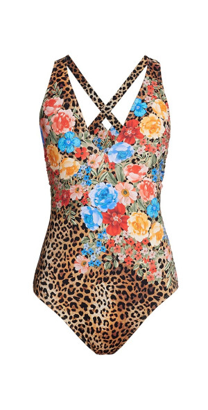 Johnny Was - Women's Cheetah & Floral-Print One-Piece Swimsuit