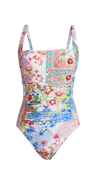 Johnny Was - Women's Paula Floral Ruched One-Piece Swimsuit