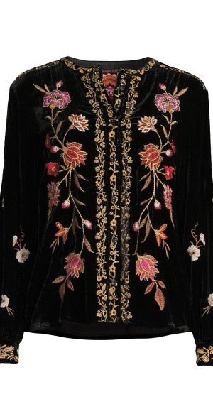 Johnny Was - Women's Quinn Velvet Embroidered Top