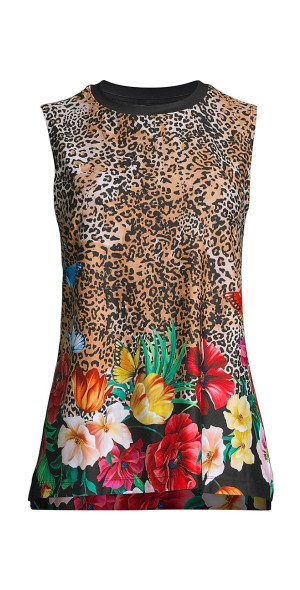 Johnny Was - Women's Sandra Mixed-Print High-Low Muscle Tank