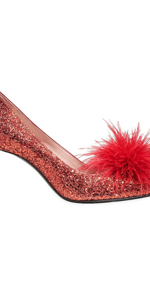 kate spade new york - Women's Marabou 75MM Glitter Pumps