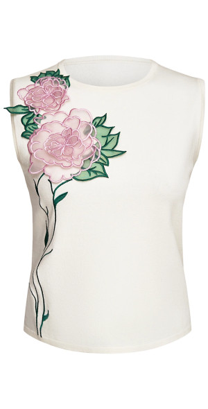 Kay Unger - Women's Kathryn Floral Embroidered Knit Top