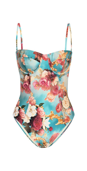 L'AGENCE - Women's Rococo Roses Amie Roses Underwire One-Piece Swimsuit