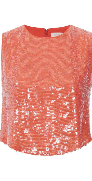 LAPOINTE - Women's Cropped Sequin-Embroidered Tank