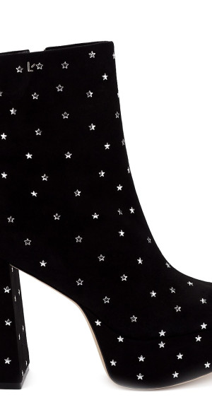 Larroudé - Women's Dolly Star-Embellished Suede Platform Boots