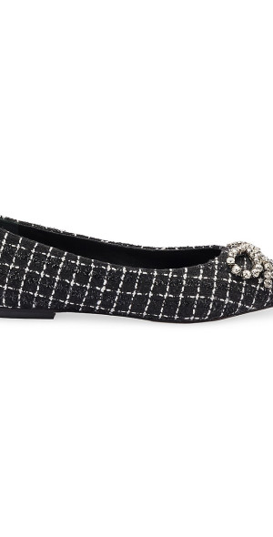 Larroudé - Women's Lee Crystal-Embellished Tweed Flats