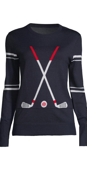 L'Etoile Sport - Women's Club Intarsia-Knit Golf Sweater