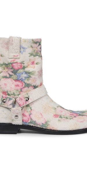 LOEWE - Women's Campo Floral Leather Biker Boots