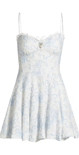 LoveShackFancy - Women's Fairytale Toilé Linen Keyhole Minidress