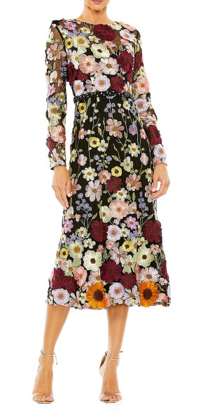 Mac Duggal - Women's Mac Floral Embroidered Midi-Dress