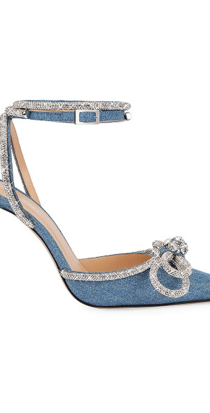 Mach & Mach - Women's 110MM Double Bow Denim Pumps